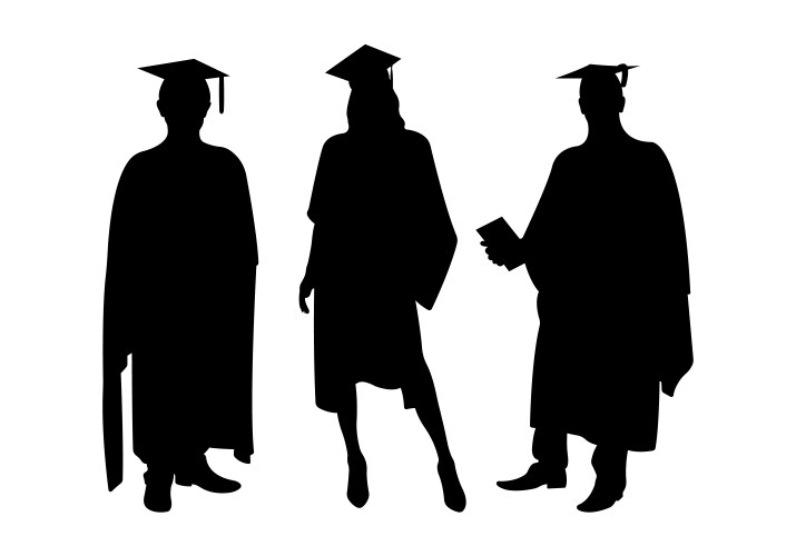 Graduate silhouettes Royalty Free Vector Image