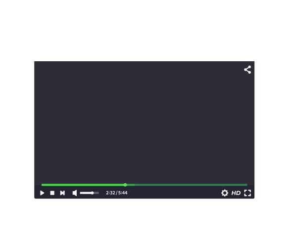 Video player interface Royalty Free Vector Image