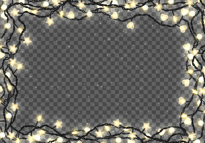 Border template with realistic color garlands Vector Image