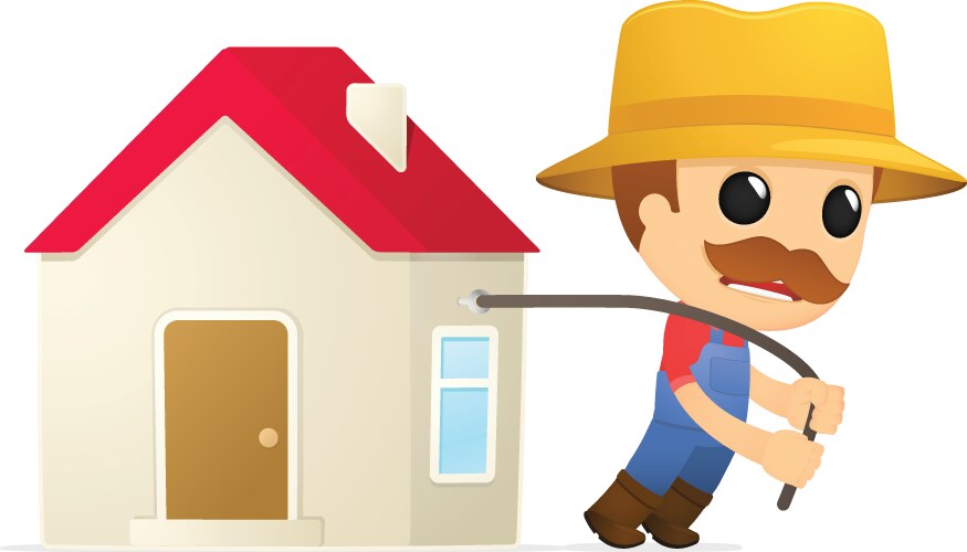 Funny cartoon farmer Royalty Free Vector Image Funny cartoon farmer Royalty Free Vector Image