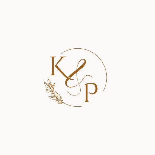 Pk initial wedding monogram logo Royalty Free Vector Image