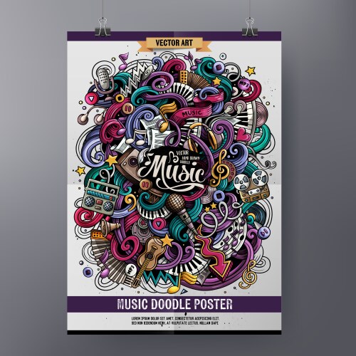 Music hand lettering and doodles elements Vector Image