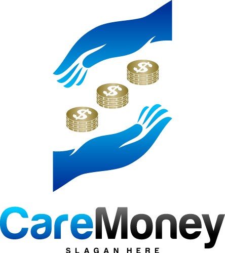 Money care logo design concept Royalty Free Vector Image
