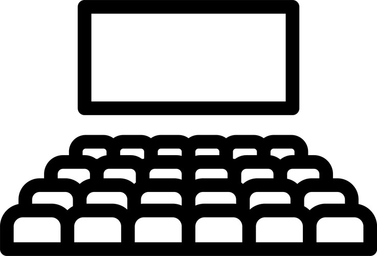 Cinema auditorium icon Royalty Free Vector Image