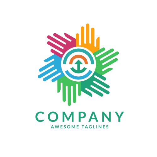 Community colorful logo template Royalty Free Vector Image
