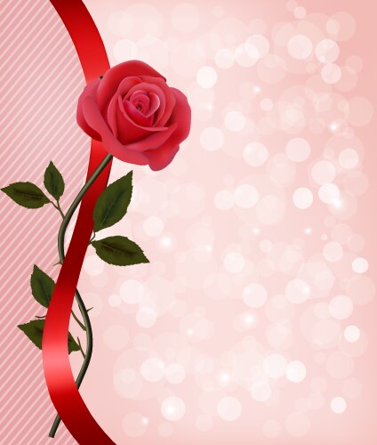 Greeting card with roses on pastel pink background