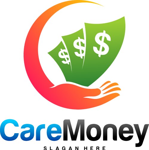 Money care logo design concept Royalty Free Vector Image