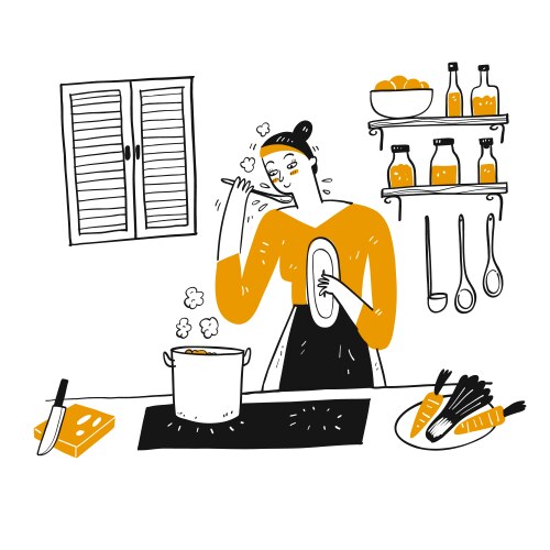 Kitchen cartoons Royalty Free Vector Image - VectorStock