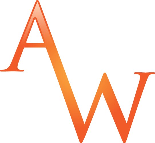 Aw letter circle logo Royalty Free Vector Image