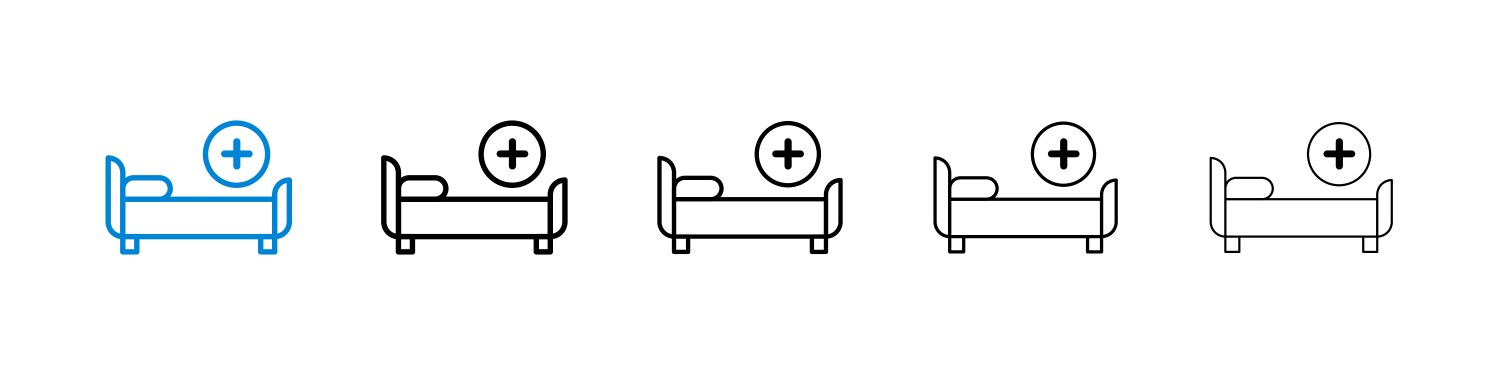 Hospital bed icon set on white background Vector Image