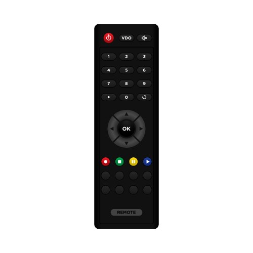 Tv remote control icons set on white background Vector Image