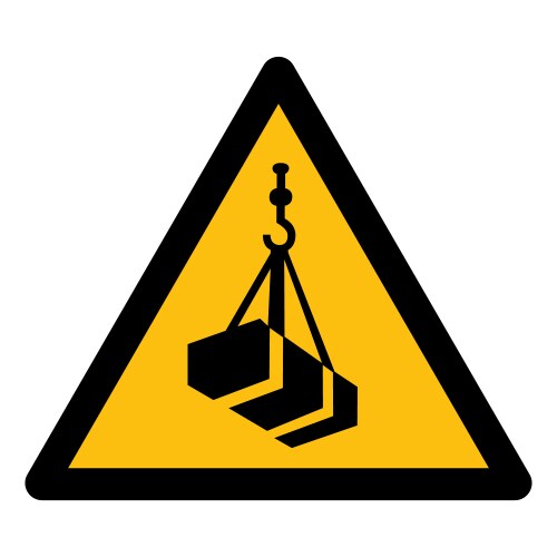 Beware overhead load symbol isolate on white Vector Image