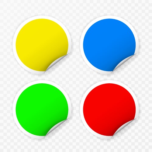 Realistic 3d round adhesive colored blank Vector Image