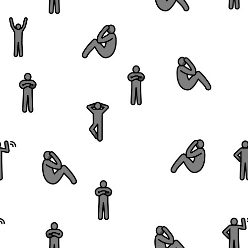 Stickman man people silhouette seamless Royalty Free Vector