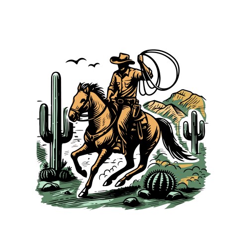Western Esports Cowboy Logo Royalty Free Vector Image