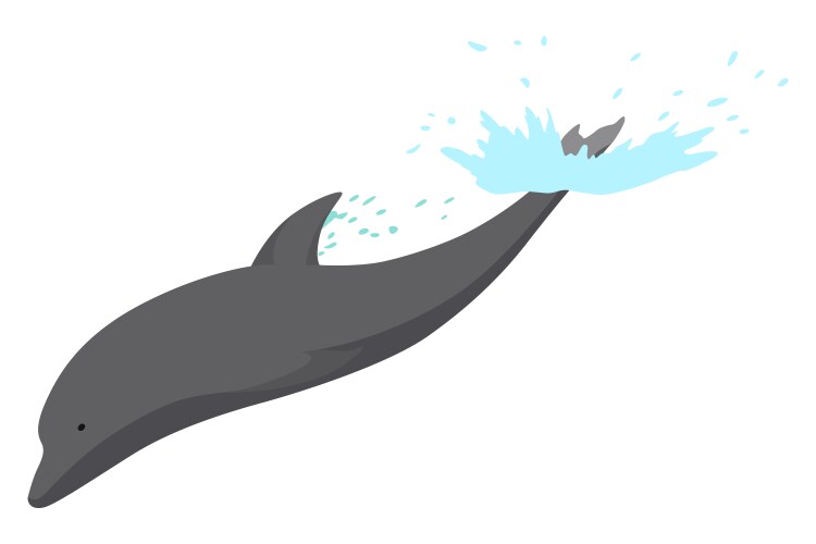 Dolphin jumping out of water animation element Vector Image