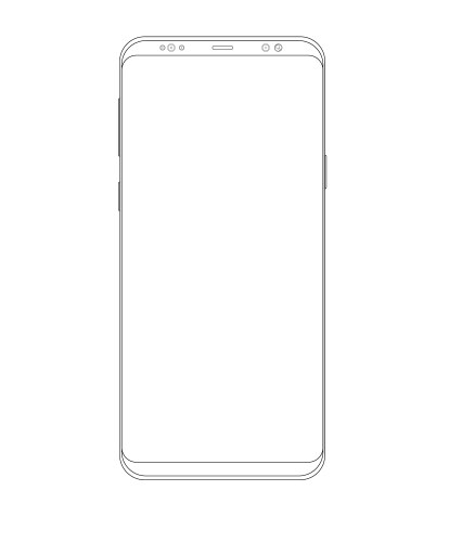 Outline drawing phone line style design Royalty Free Vector