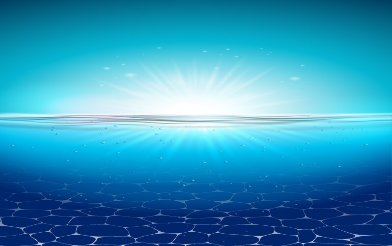 Realistic blue underwater 3d Royalty Free Vector Image