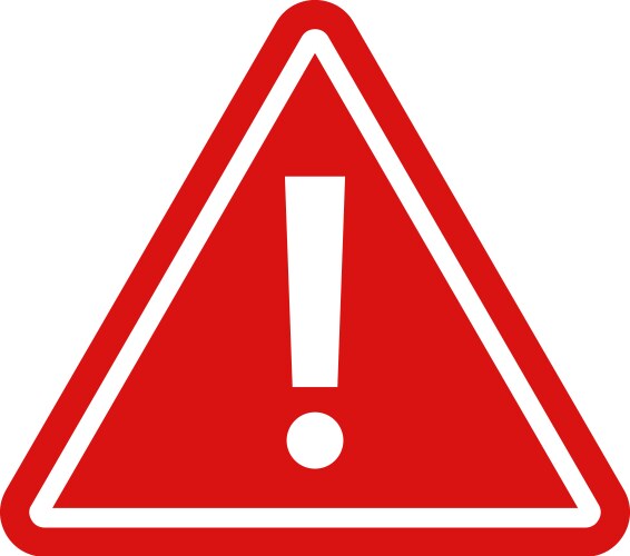 Exclamation warning sign Royalty Free Vector Image