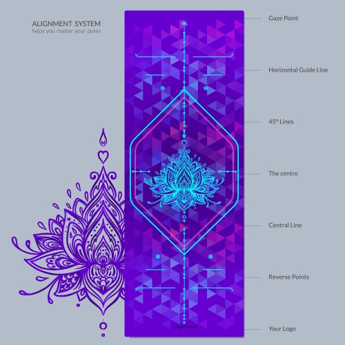 Alignment yoga mat design template Royalty Free Vector Image