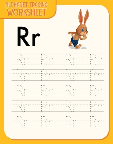 Alphabet tracing worksheet for preschool Vector Image