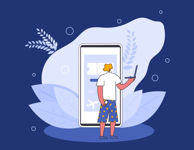 Bleisure concept work life balance person Vector Image