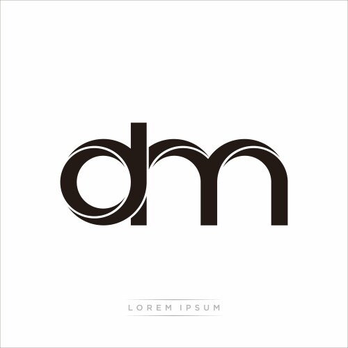 Lh initial letter split lowercase modern monogram Vector Image