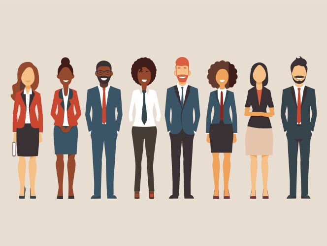 Diverse group cartoon business professionals Vector Image