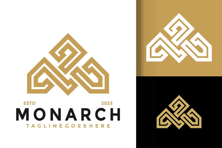 Letter m monarch logo logos design element stock Vector Image