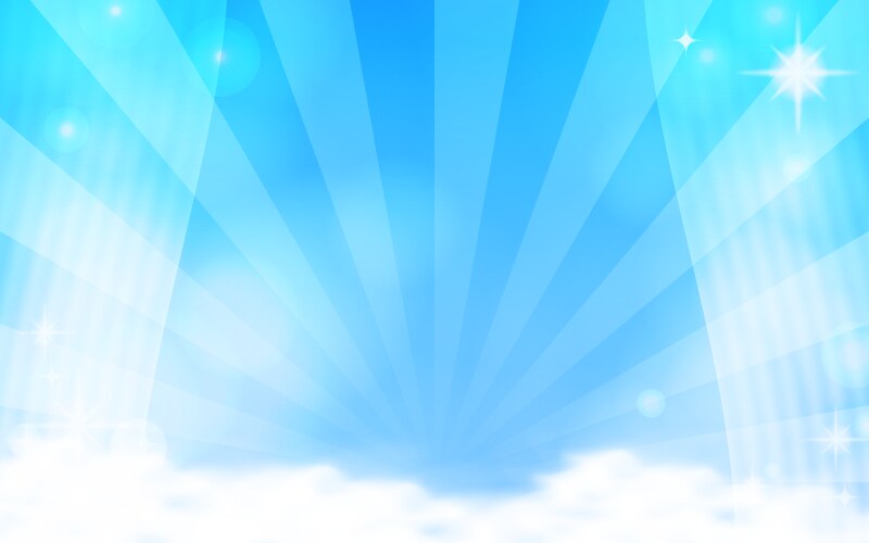 Radial background with blue sky clouds Royalty Free Vector