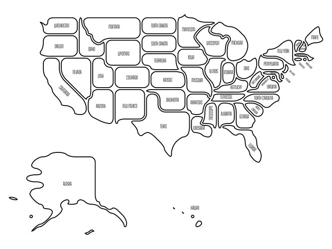 United States of America Map Royalty Free Vector Image