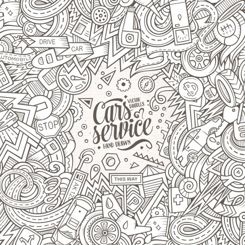 Cartoon cute doodles vehicle frame Royalty Free Vector Image