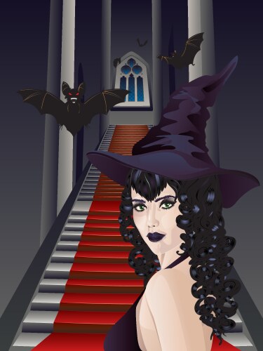 Gothic stairs interior8 Royalty Free Vector Image