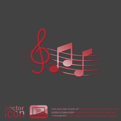 Musical notes and treble clef Royalty Free Vector Image