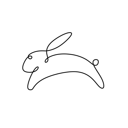 Cute one line rabbit head Royalty Free Vector Image