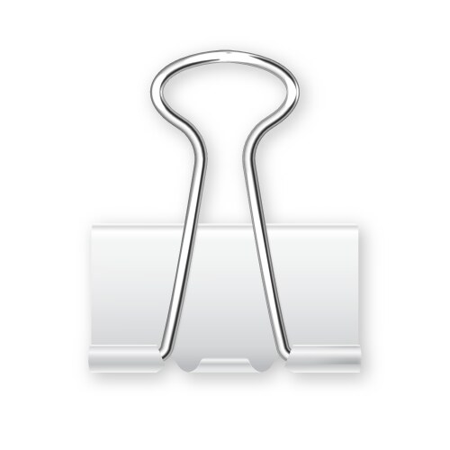 Binder clip hanging attach fix realistic mockup Vector Image