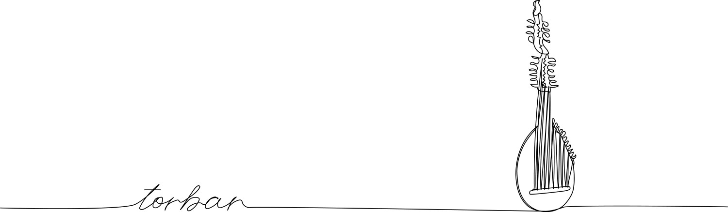 Lute one line art continuous drawing Royalty Free Vector