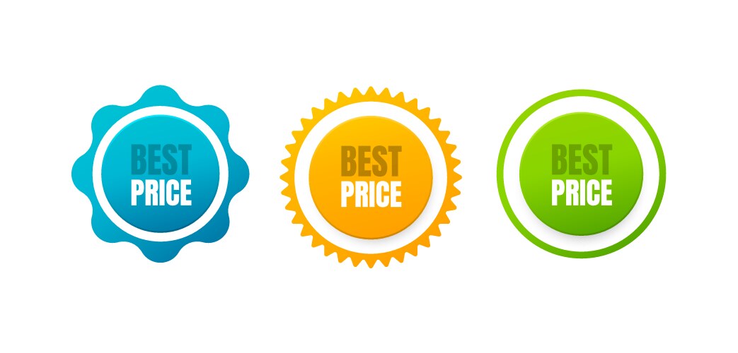 Recommend badge colorful tag design with thumb up Vector Image