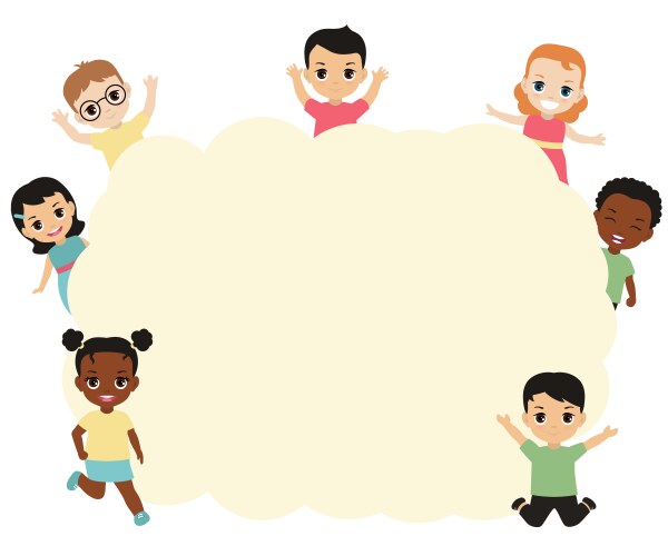 Group of happy children Royalty Free Vector Image