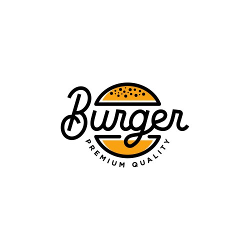 Modern burger logo design template Royalty Free Vector Image