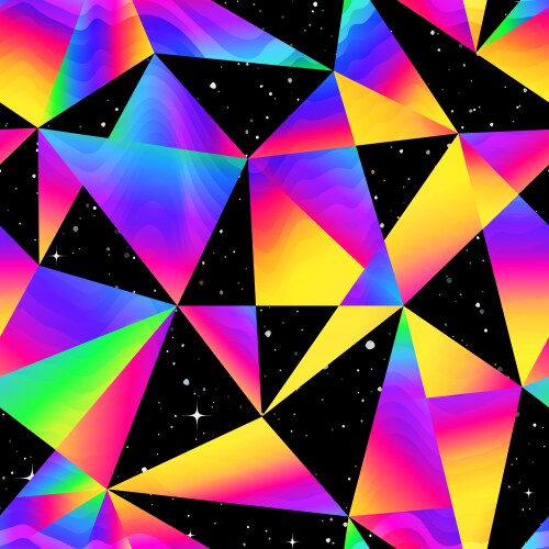 Neon star geometric seamless pattern Royalty Free Vector