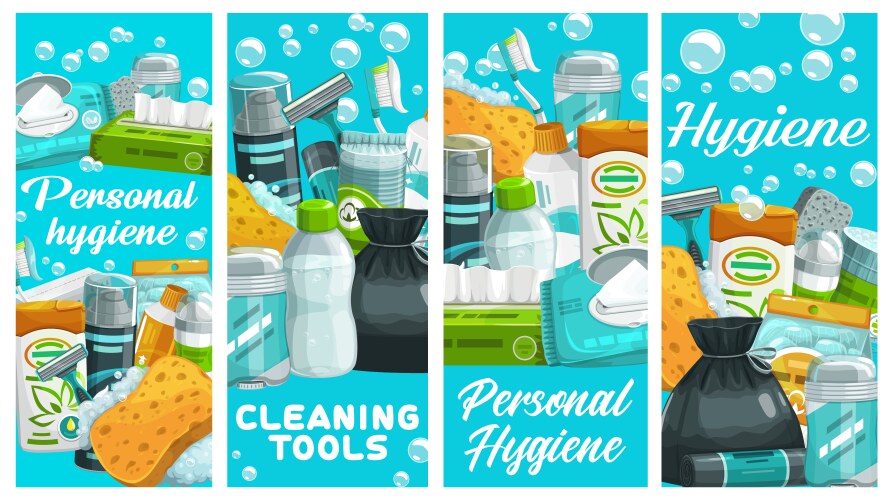 Personal hygiene tools and products Royalty Free Vector