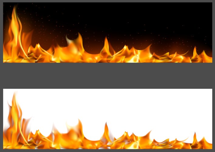 Horizontal seamless fire borders Royalty Free Vector Image