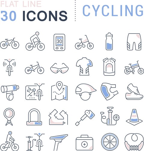 Cycling concept icons Royalty Free Vector Image