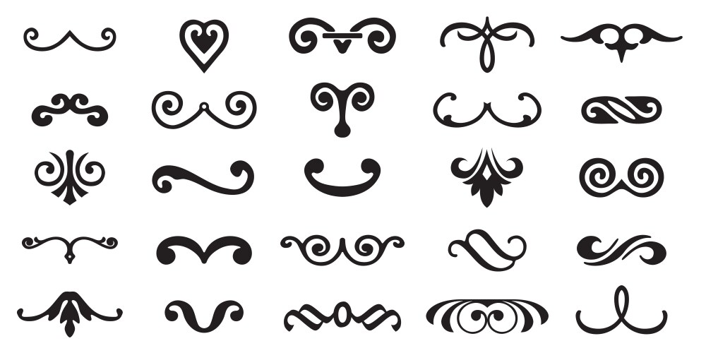 Calligraphy Filigree Divider Vector Images (over 7,200)