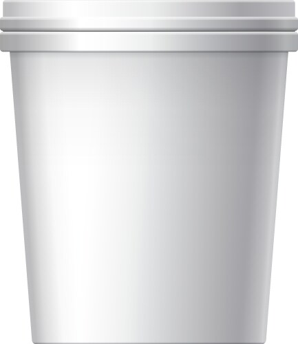 White mock up food plastic tub bucket container Vector Image