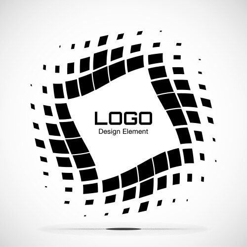 Black abstract halftone logo design element Vector Image