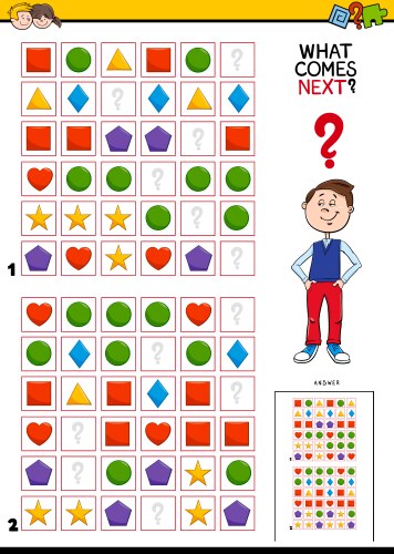 Educational pattern activity with cartoon Vector Image