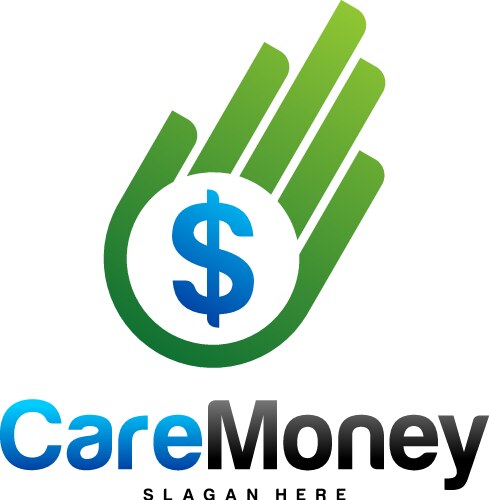 Money care logo design concept Royalty Free Vector Image