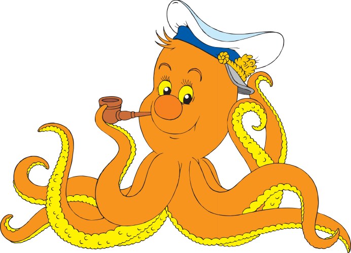 Cute octopus cartoon Royalty Free Vector Image